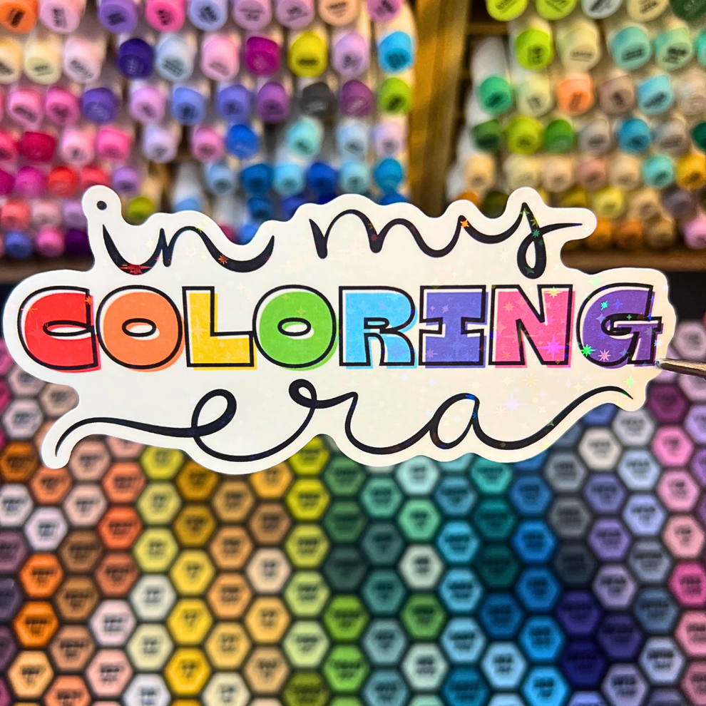 In My Coloring Era Holographic Jumbo Sticker – Wook Books Coloring